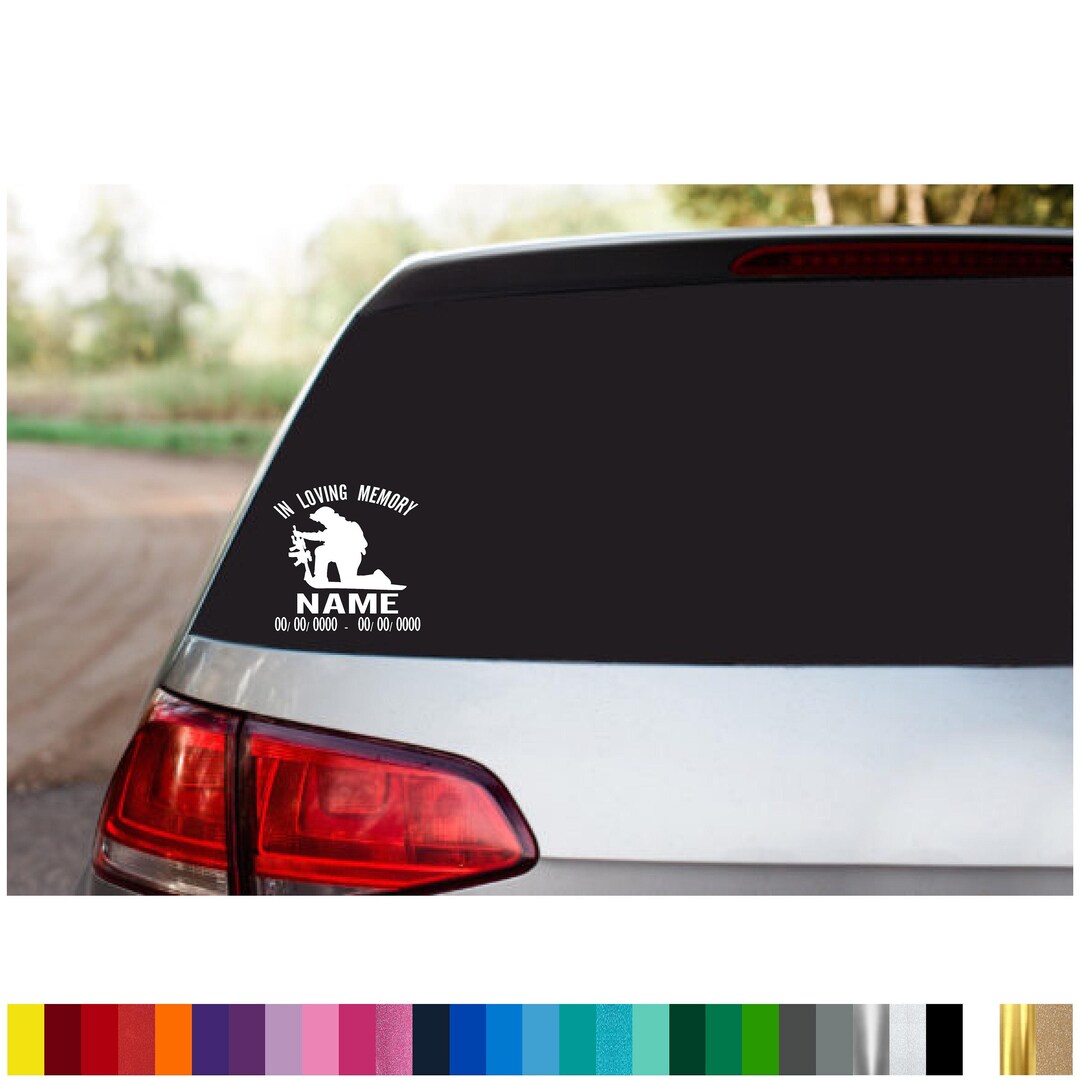 In Loving Memory Military Remembrance | Personalized Vinyl Vehicle ...