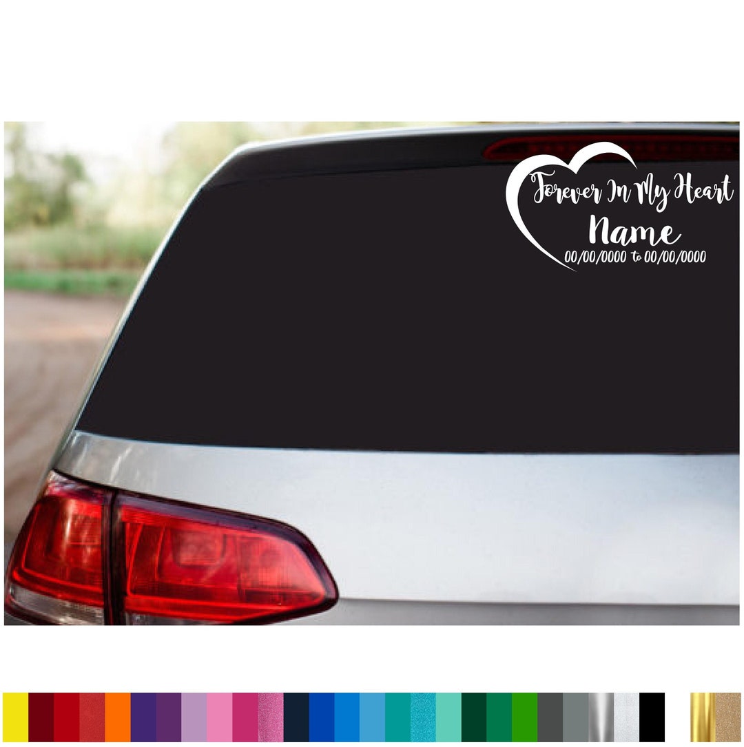 Forever in My Heart Personalized Loving Memory Decal | Vinyl Decal ...