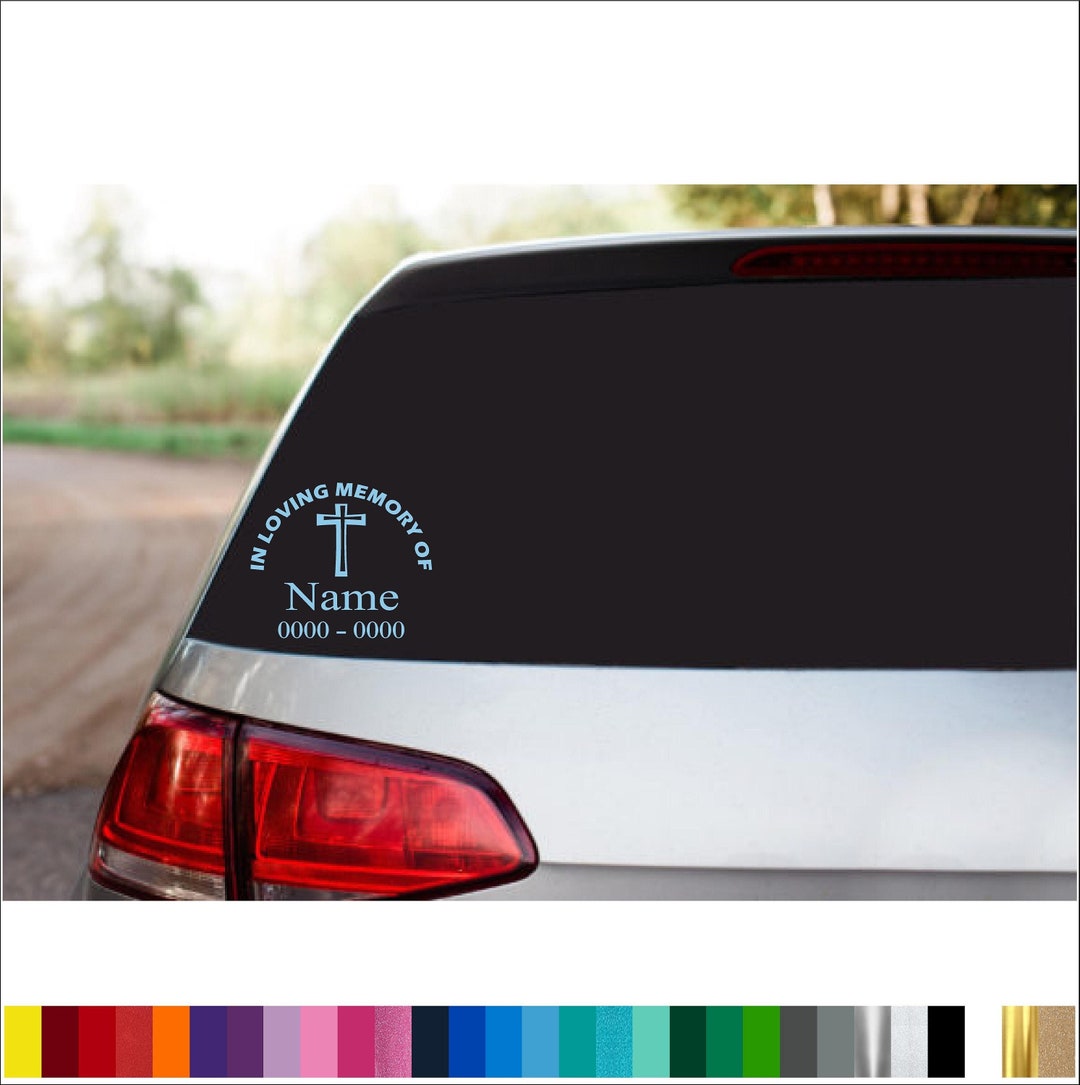 In Loving Memory Cross | Personalized Vinyl Decal Sticker | Faith ...
