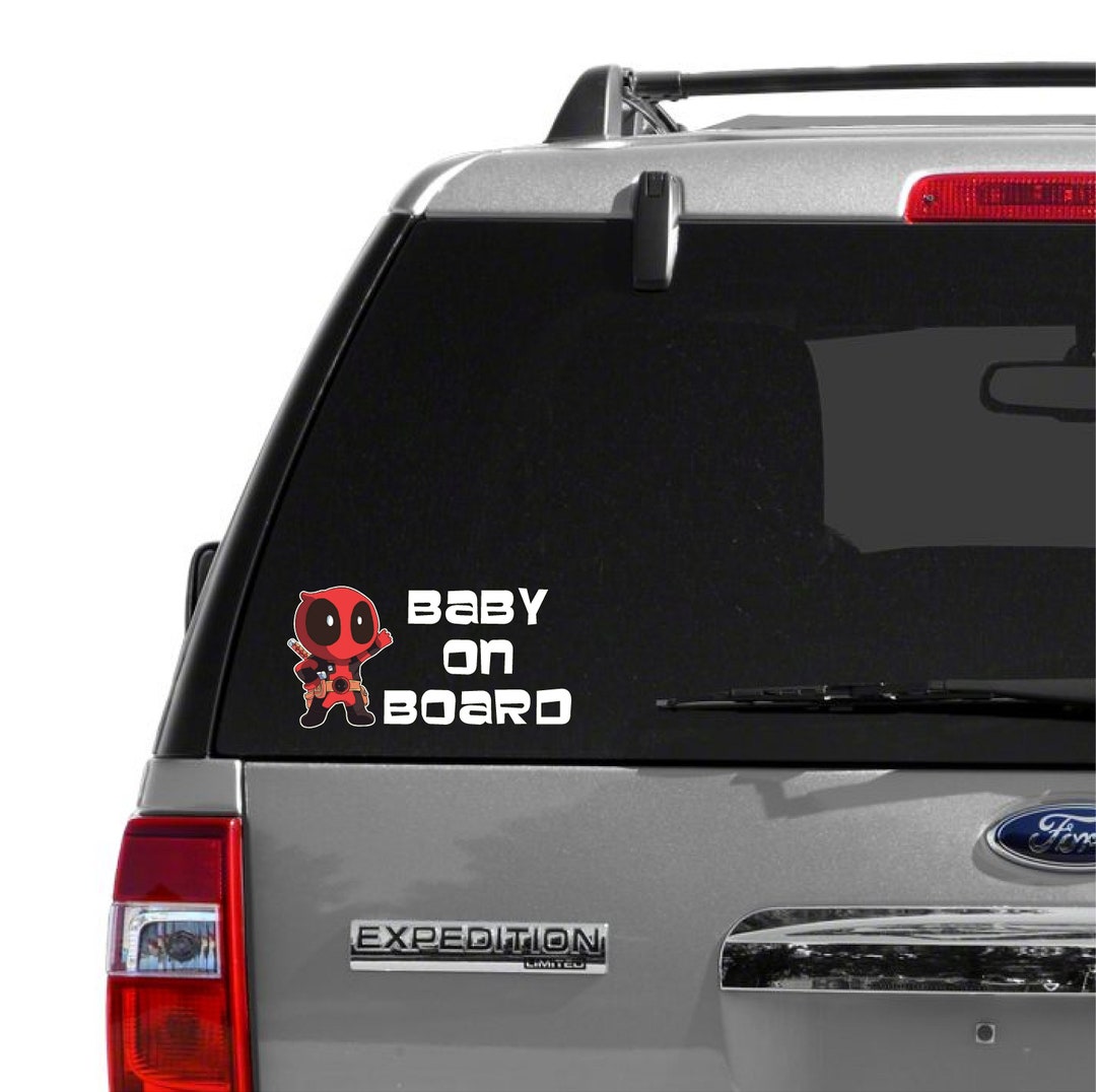 B.S.G. - DEADPOOL Baby on Board Vinyl Decal, Bumper Sticker Vehicle ...