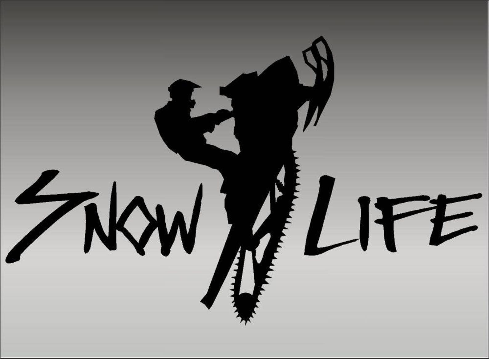 Snow Life / 18" Vinyl Vehicle Snowmobile Salt Life Style Graphic ...