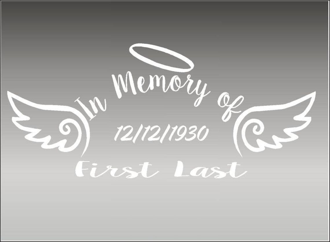 In Loving Memory Wings Cut / Vinyl Vehicle Decal Remembrance - Etsy