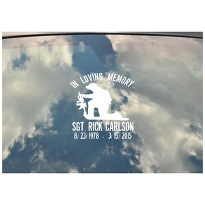 In Loving Memory Military Remembrance Personalized Vinyl Vehicle Decal ...
