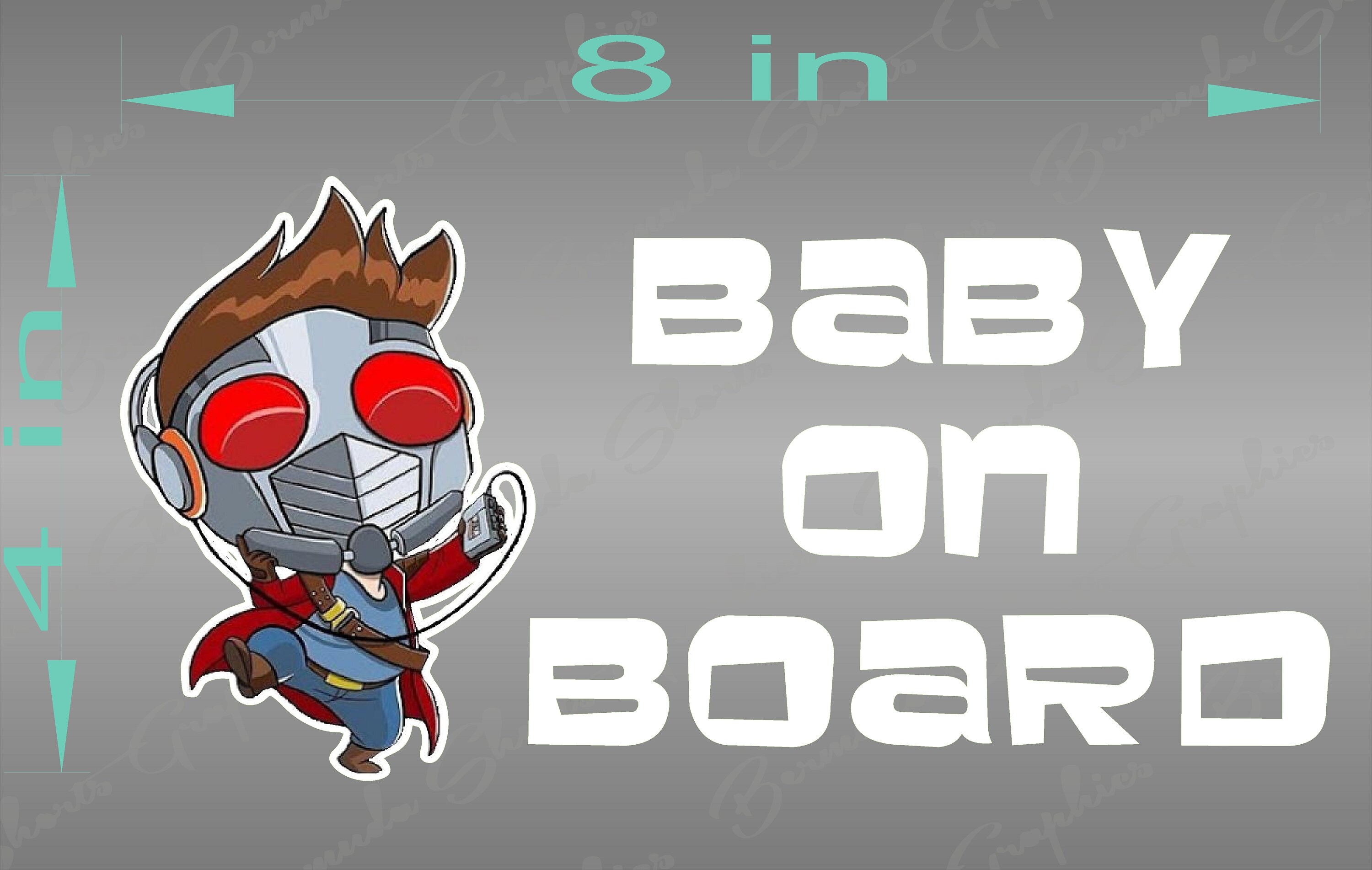 B.S.G. - STARLORD Baby on Board Vinyl Decal, Bumper Sticker Vehicle Window Kids Graphics - Etsy
