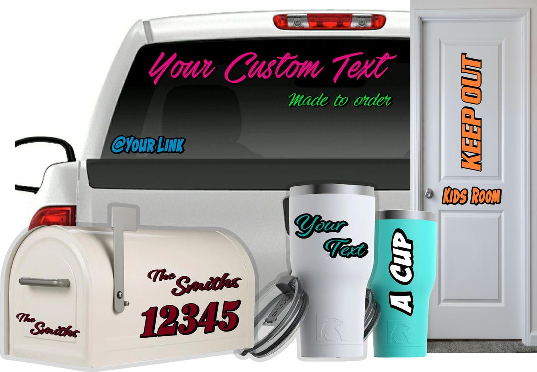 Custom Text Vinyl Decal, Car, Boat, Window Sticker - Etsy
