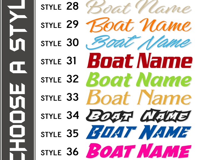 Boat Name Decal / Custom Hull Graphic / Premium Marine Vinyl Lettering ...