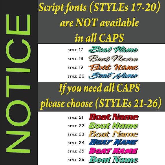Boat Name Lettering Styles
