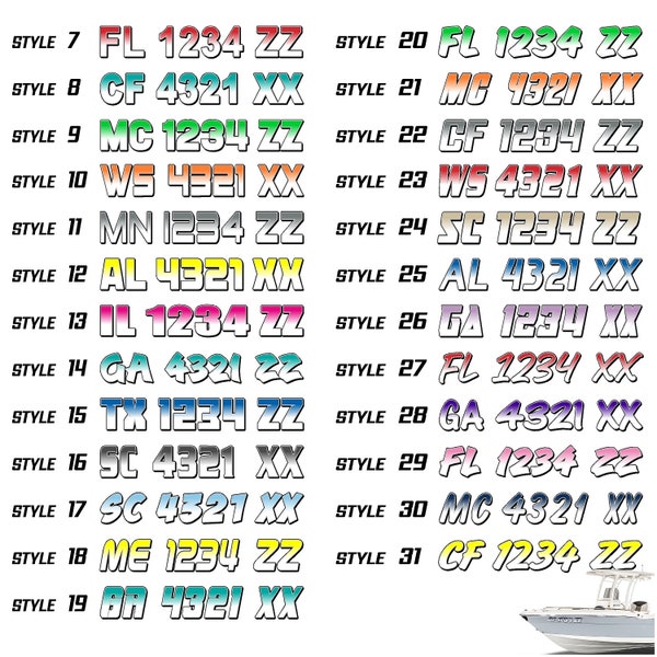 Retro Boat Registration Numbers - Etsy