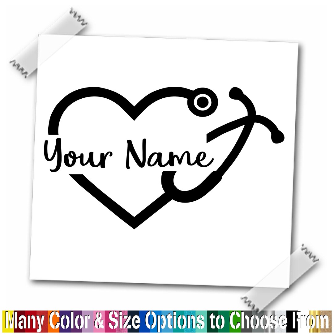 Personalized Nurse Stethoscope Text Decal | Vinyl Decal for Tumbler ...