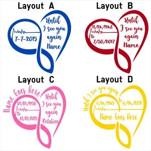 In Loving Memory Heart Beat | Personalized Vinyl Remembrance Decal ...