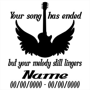 In Loving Memory Guitar Decal | Personalized Vinyl Decal Sticker ...