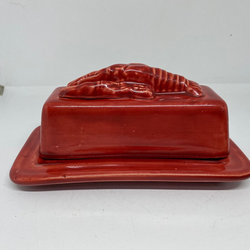 Red Butter Dish - Etsy