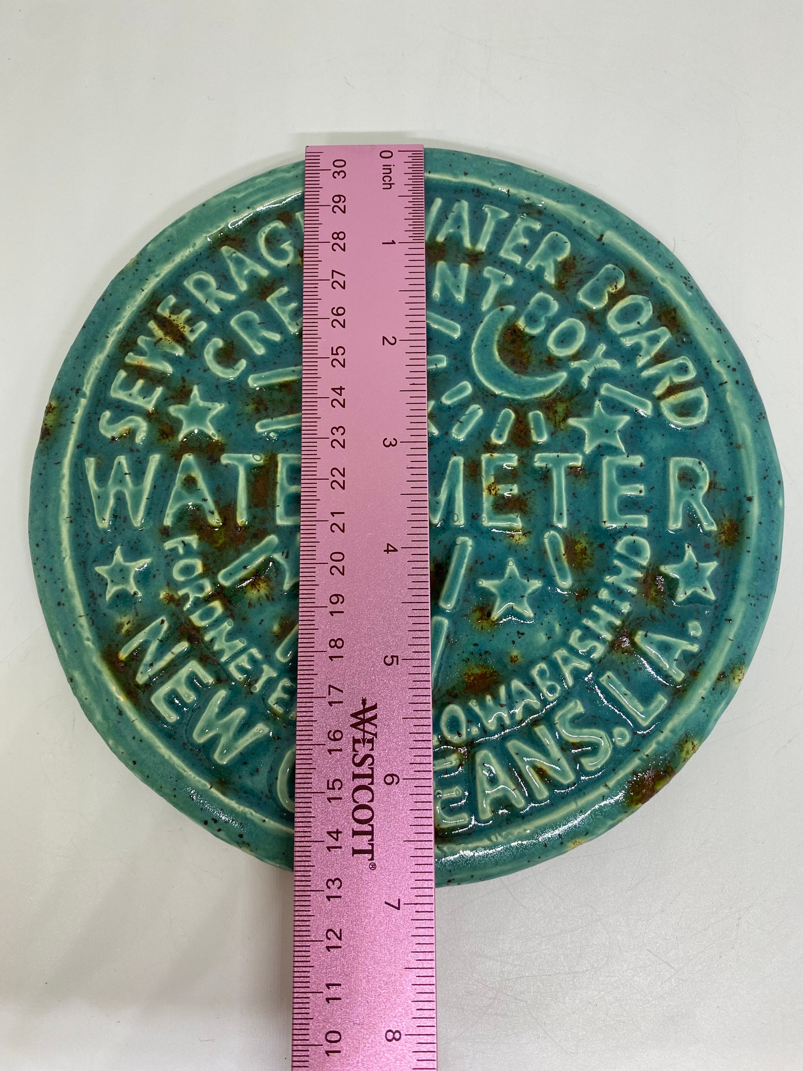 Neon Blue New Orleans Water Meter Plate Holder, Trivet and Wall Decor ...