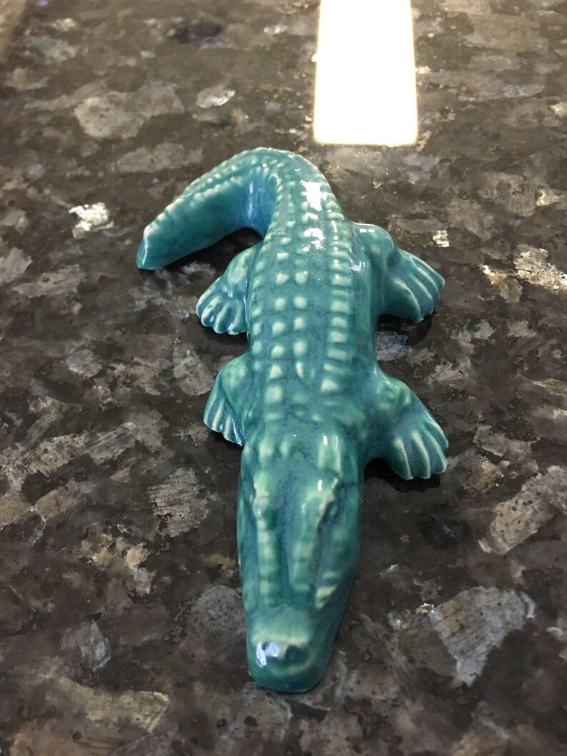 Alligator Magnet Turquoise Ceramic Handmade Pottery - Etsy