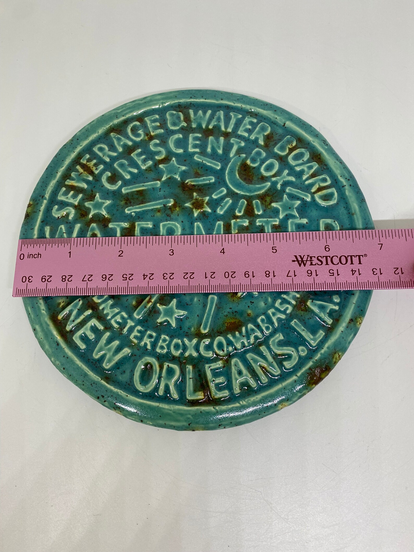 Neon Blue New Orleans Water Meter Plate Holder, Trivet and Wall Decor ...