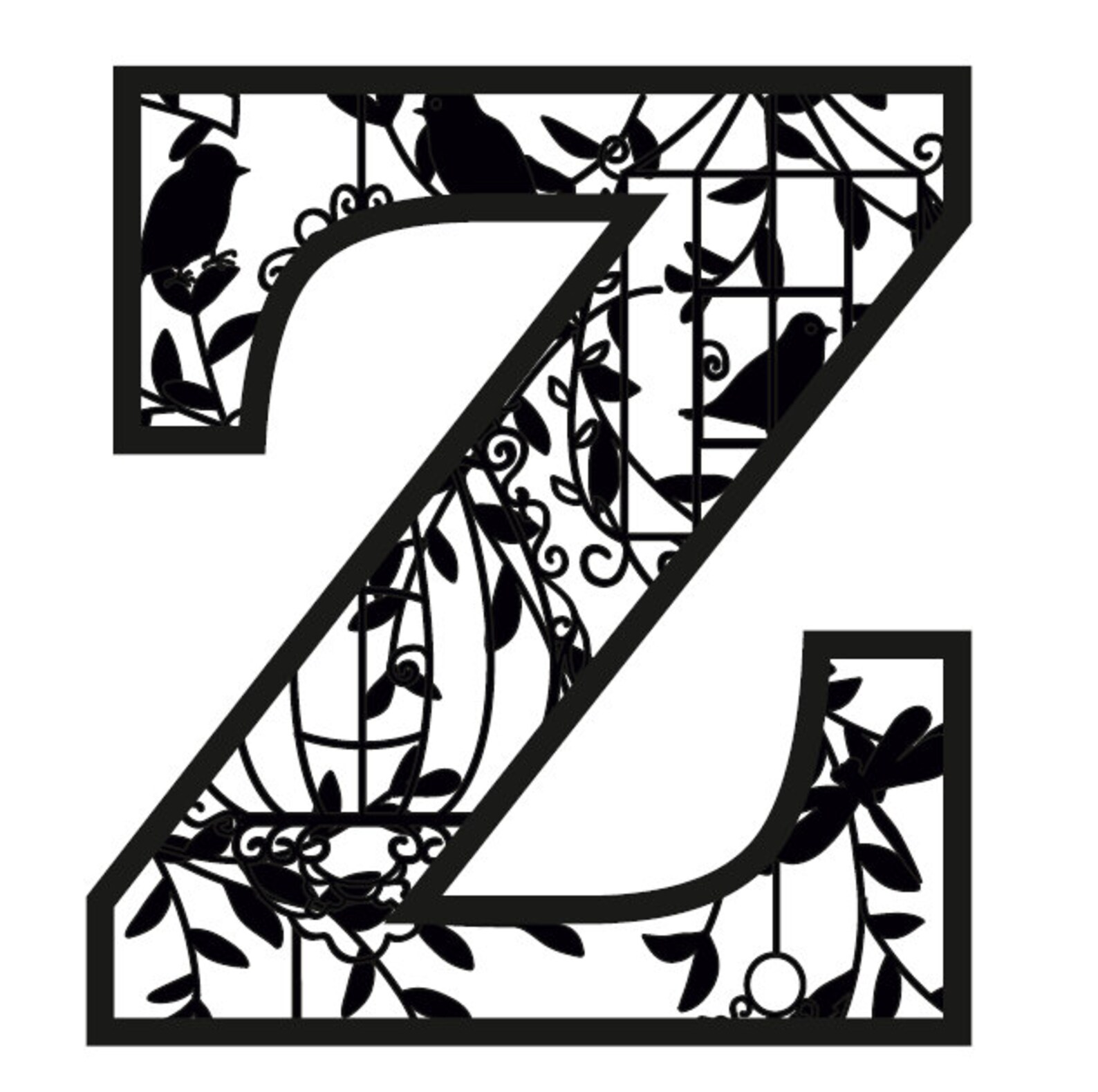 Alphabet Bird Template Commercial Use, Papercutting, Colouring M-Z - Etsy