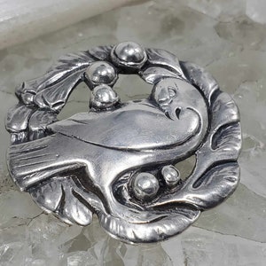 Georg Jenson Style Dove Sterling Silver Brooch - Etsy