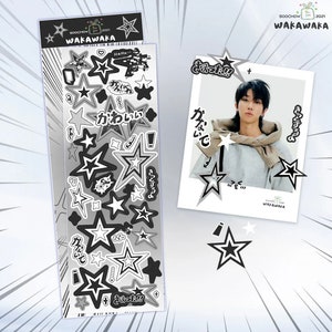 Sheet Cute Colorful Star Pattern Stickers DIY Toploader Scrapbooking ...