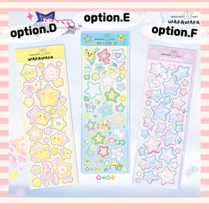 Sheet Cute Colorful Star Pattern Stickers DIY Toploader Scrapbooking ...