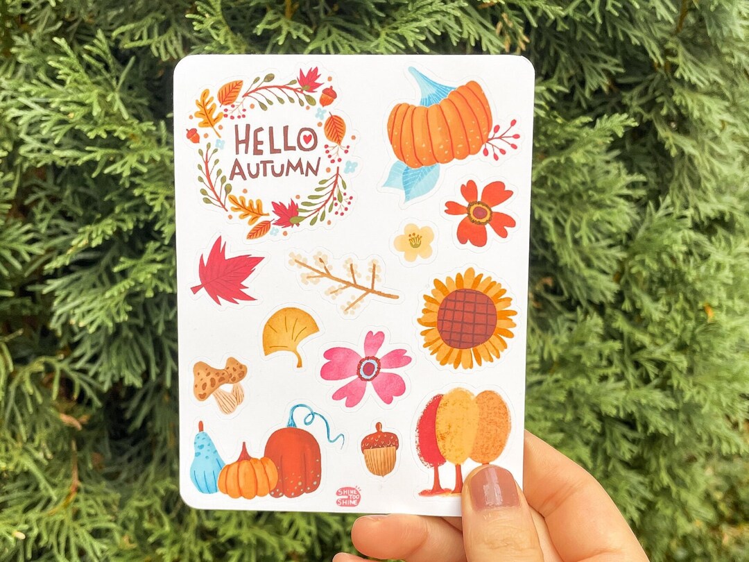 Fall Autumn Sticker Sheet for Deco Journal Note Craft Journal - Etsy
