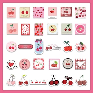 Cherry Vinyl Sticker for Deco Laptop Waterproof Deco Sticker Kawaii ...