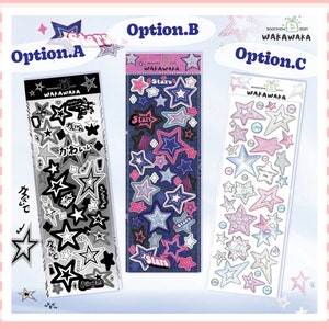 Sheet Cute Colorful Star Pattern Stickers DIY Toploader Scrapbooking ...