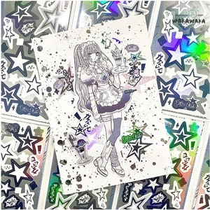 Sheet Cute Colorful Star Pattern Stickers DIY Toploader Scrapbooking ...