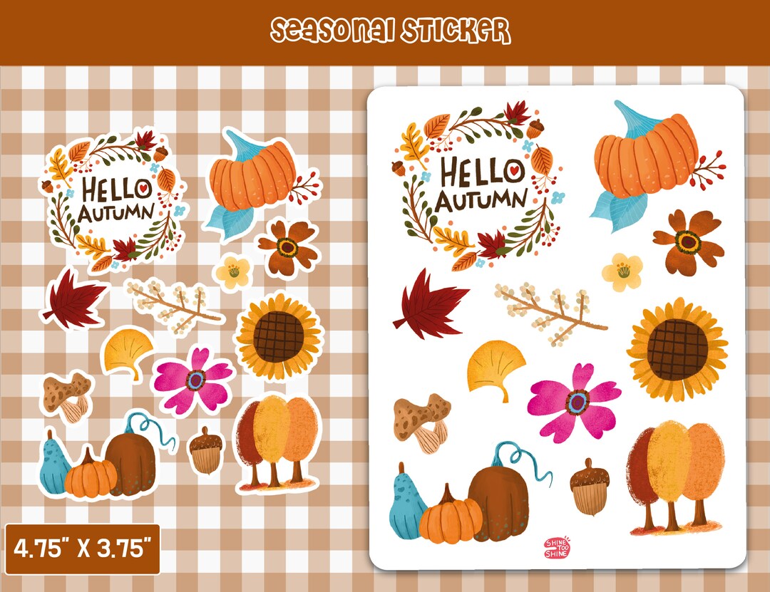 Fall Autumn Sticker Sheet for Deco Journal Note Craft Journal Stickers ...