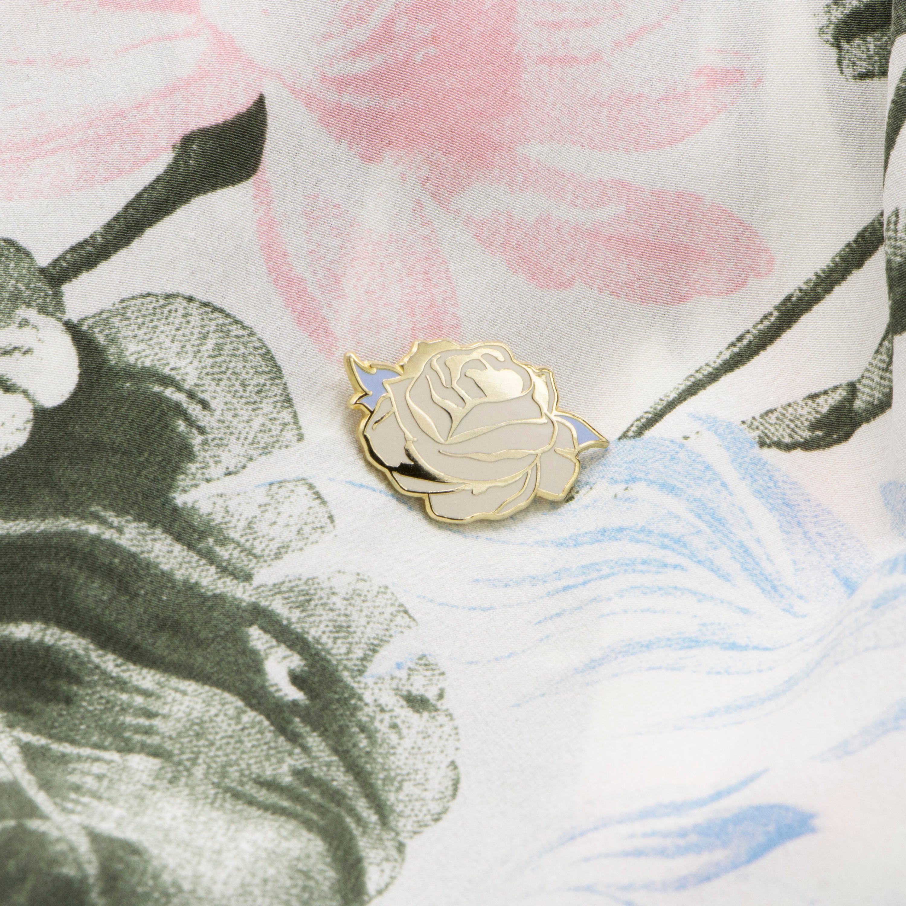 Rococo Rose Enamel Lapel Pin - Etsy