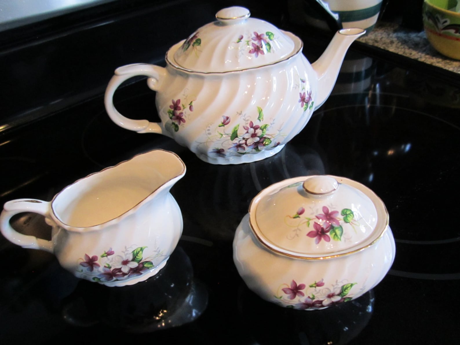 Vintage Old Foley James Kent Tea Set Teapot Creamer Sugar Bowl Sweet ...