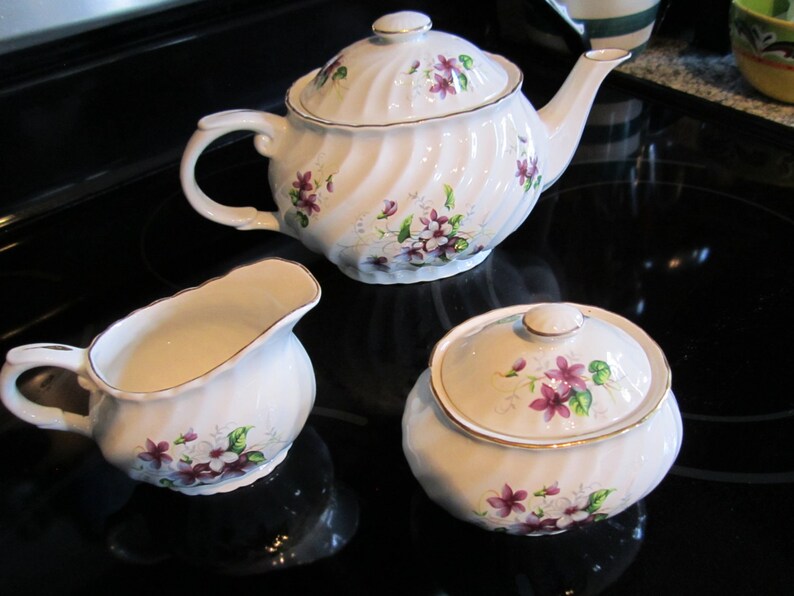 Vintage Old Foley James Kent Tea Set Teapot Creamer Sugar Bowl Sweet ...