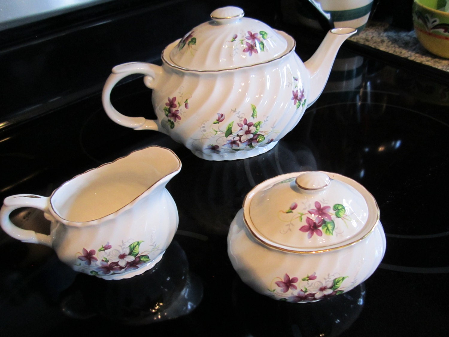 Vintage Old Foley James Kent Tea Set Teapot Creamer Sugar Bowl Sweet ...