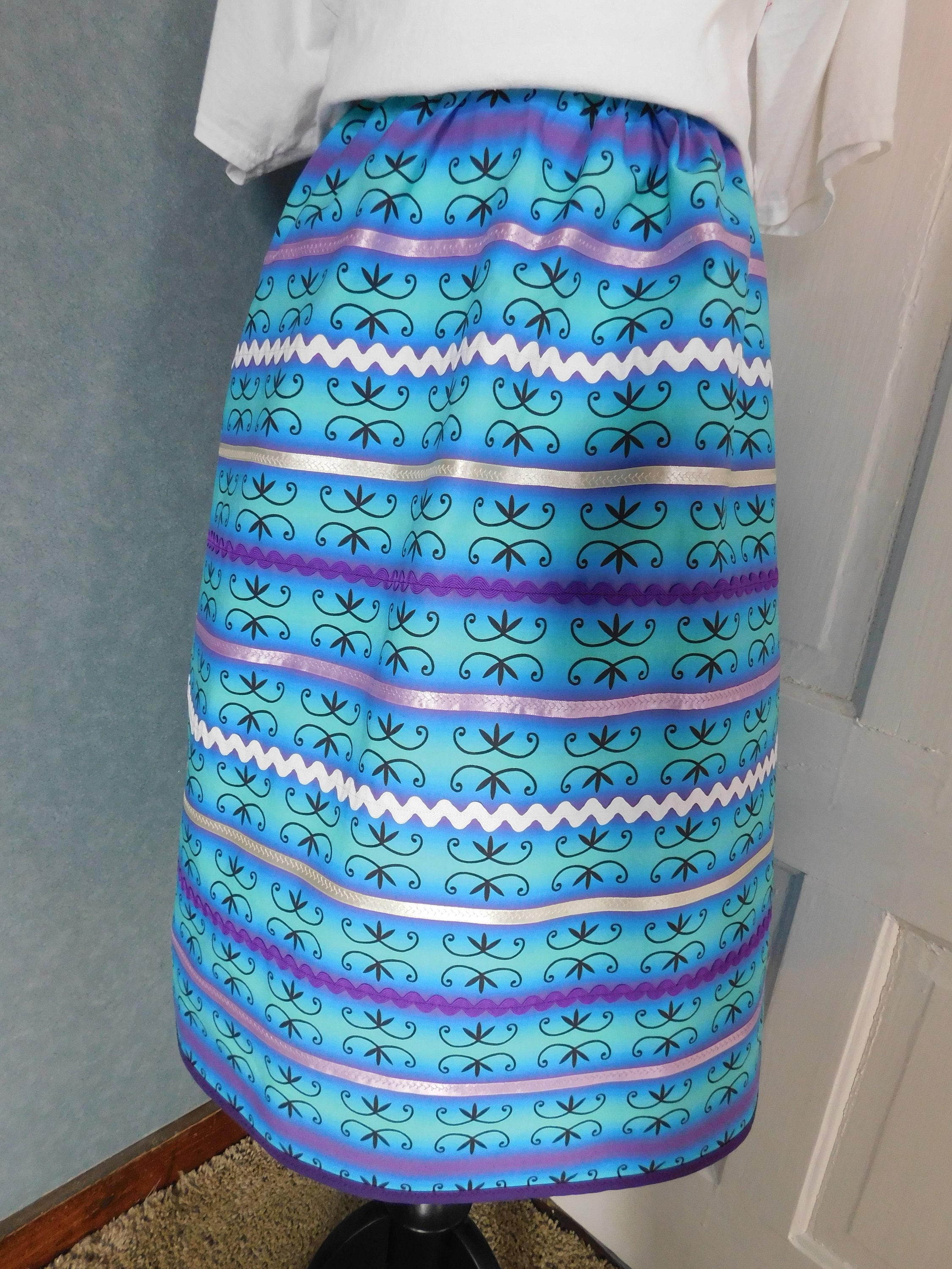 Wabanaki double Curve Design Fabric With Rick Rack - Etsy