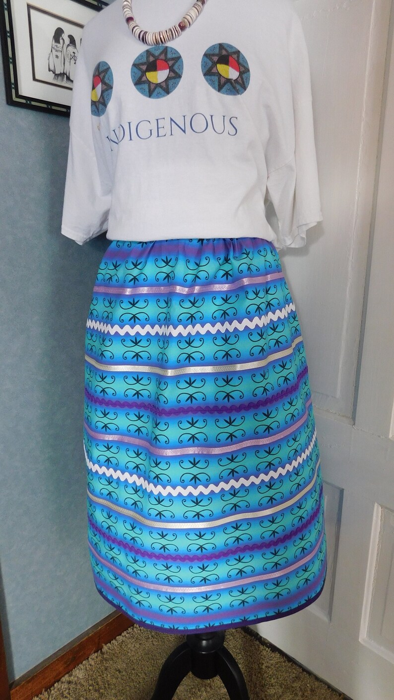 Wabanaki double Curve Design Fabric With Rick Rack - Etsy