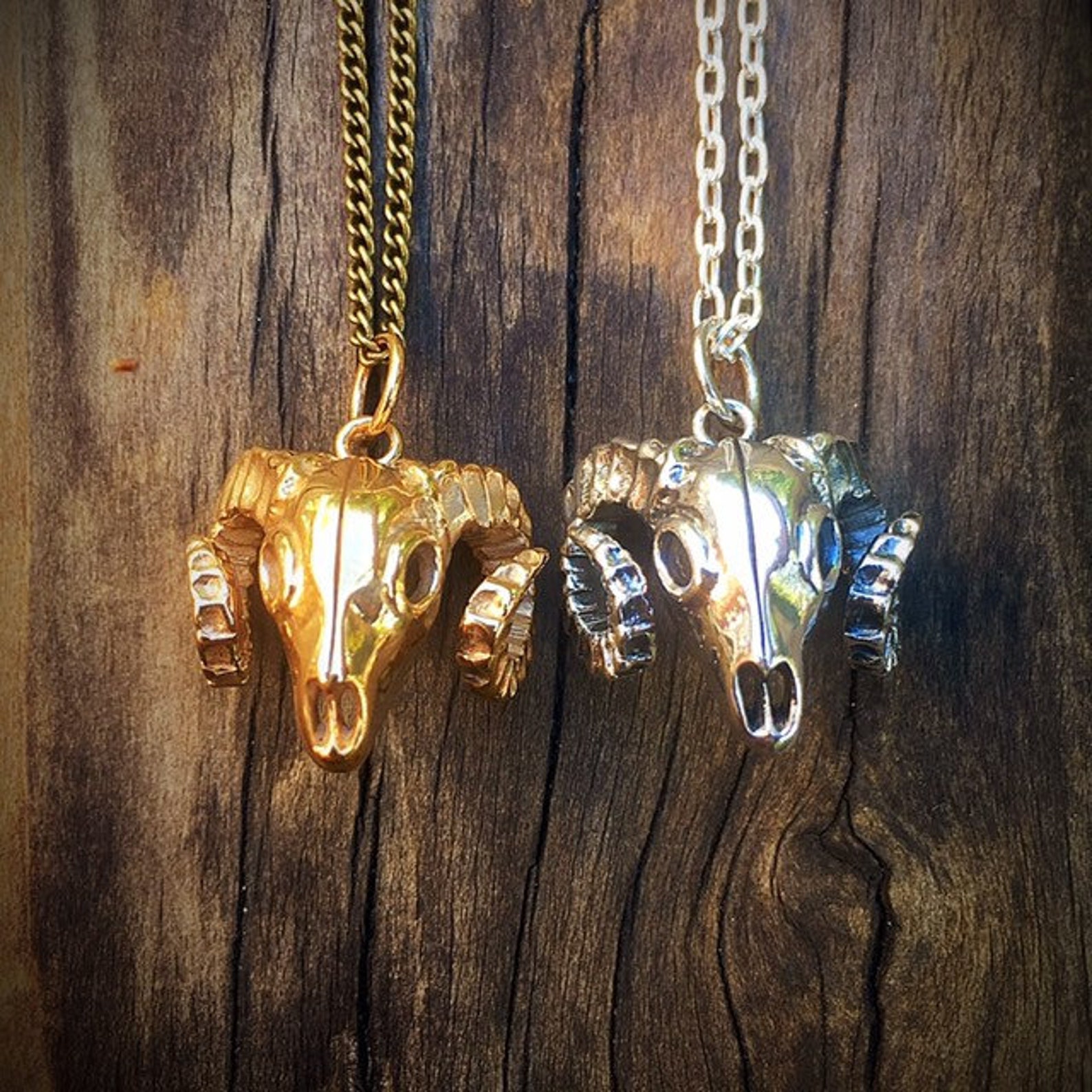 Big Horn Sheep Ram Skull Talisman Necklace,sterling Silver - Etsy