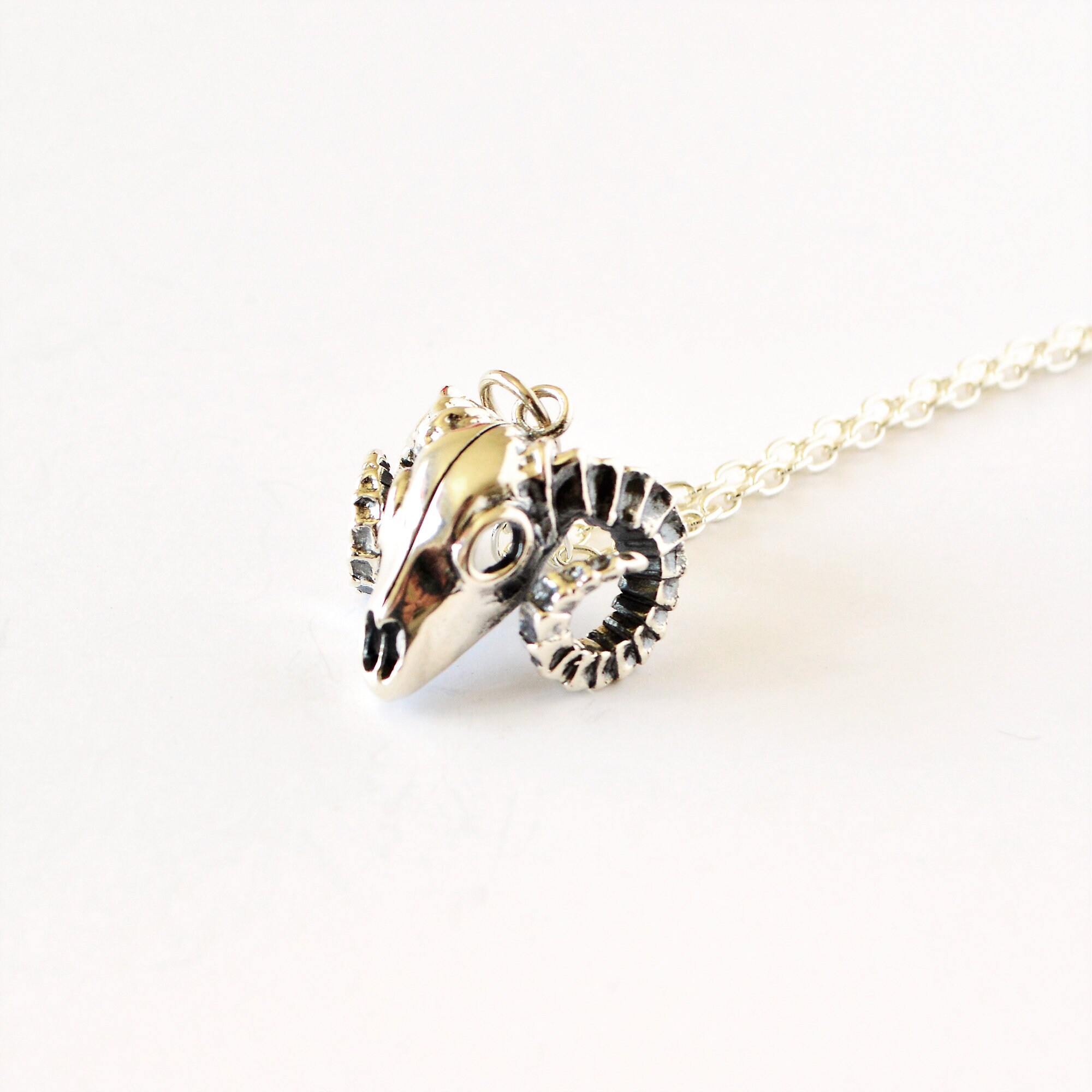 Big Horn Sheep Ram Skull Talisman Necklace,sterling Silver - Etsy