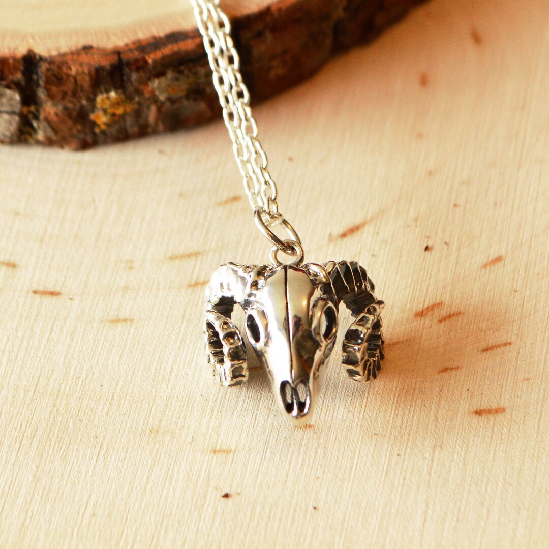 Big Horn Sheep Ram Skull Talisman Necklace,sterling Silver - Etsy