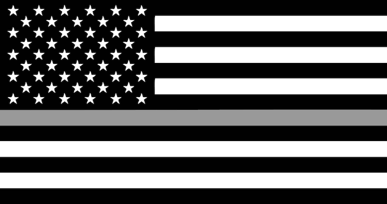 Thin Silver Line American Flag SVG File - Etsy