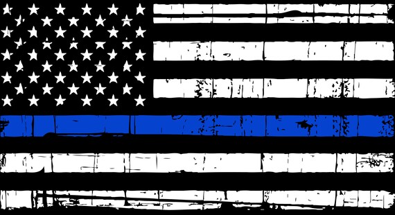 Thin Blue Line American Flag Wallpaper
