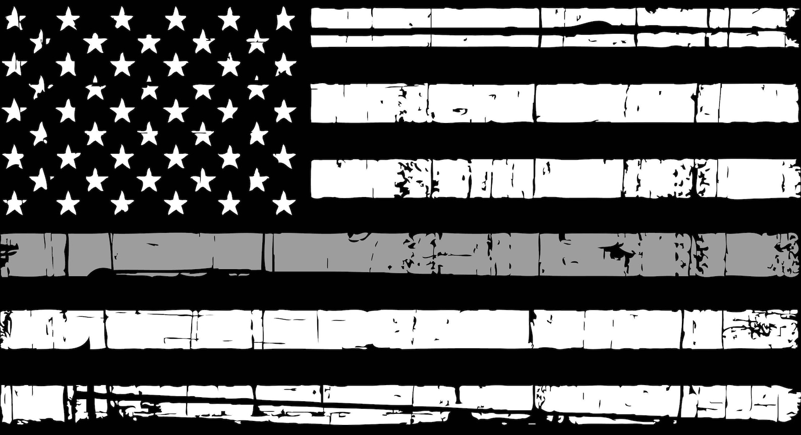 Distressed Thin Silver Line American Flag SVG Digital Files - Etsy