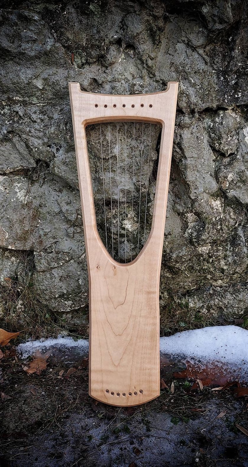 The Leros Lyre- 7 String Natural Finish - Curly Maple - Etsy