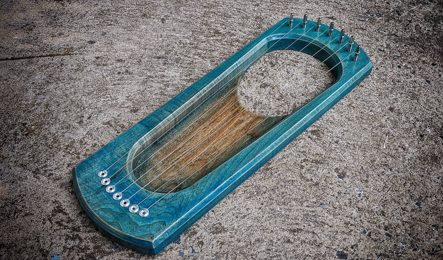 Blue Opal Burst - Pentatonic 7 String Lyre - Etsy