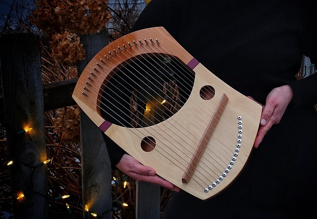 19 String Acoustic Lyre - American Cherry - Etsy
