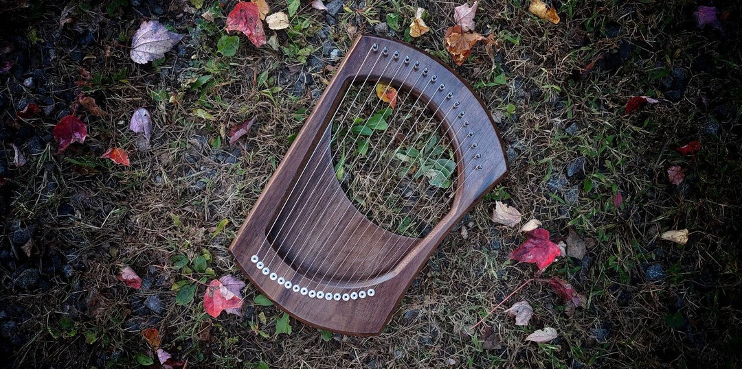 16 String Lyre - Black Walnut - Private Stock Lumber, Harvested On-site ...