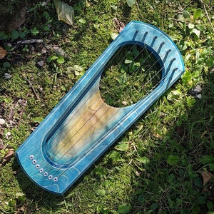 Blue Opal Burst - Pentatonic 7 String Lyre - Etsy
