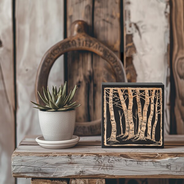 Block Print Tree - Etsy