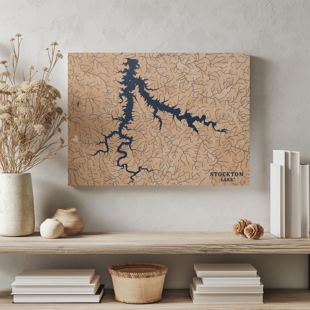 Stockton Lake Missouri : Personalized Engraved Wood Map, Custom Lake ...