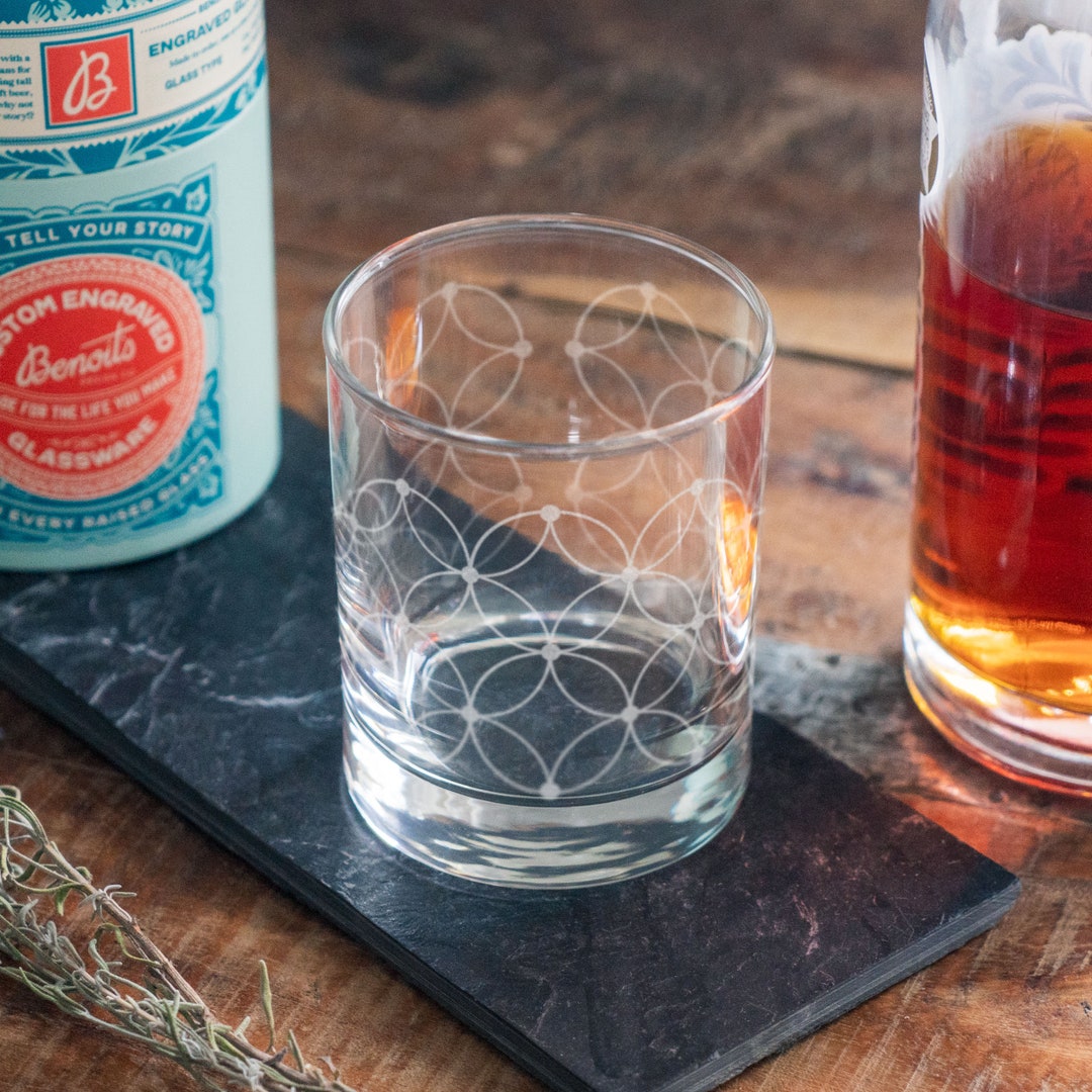 Art Deco Arch Print Engraved Glasses Custom Beer, Whiskey, Wine ...