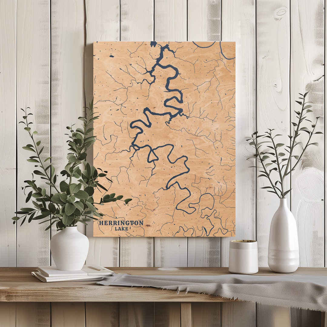 Herrington Lake Kentucky Custom Lake Map Home Decor, Personalized Lake ...