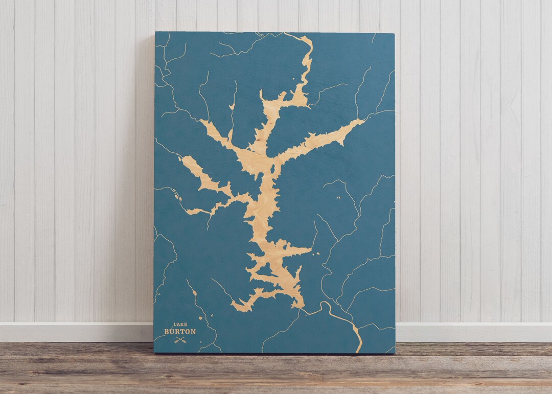 Lake Burton, Georgia Engraved Map Art Cabin Print, Lake House Decor ...